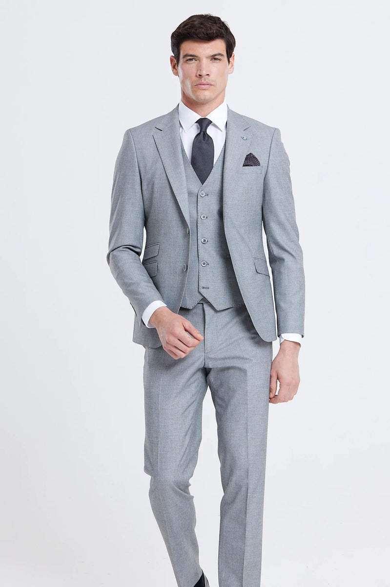 BENETTI STANLEY 3 PIECE SUIT - SILVER GREY (IN STORE ONLY ) – Echo Clothing